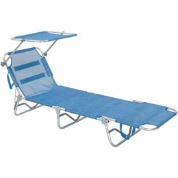 Iperbriko - Strandliege mit Sonnenschirm 'Sperlonga' Cm 188 x 58 x h 27 - Blaues Handtuch