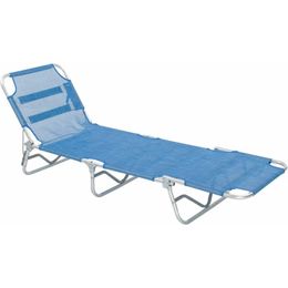 Iperbriko - Strandliege ohne Sonnenschirm 'Sabaudia' Cm 188 x 58 x h 27 - Blaues Handtuch