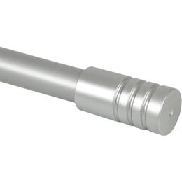 Bestlivings - Gardinenstange Modern ausziehbar 115 bis 200 cm, Durchmesser 16mm/19mm - Edelstahl - Stil-Garnitur, 1-Lauf Metall Stange - Silber