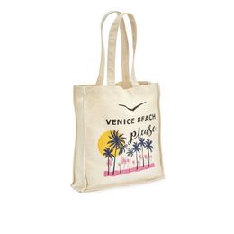 Venice Beach Shopper Strandtasche, Strandtasche, Handtasche, Schultertasche, große Tasche, Tragetasche, beige
