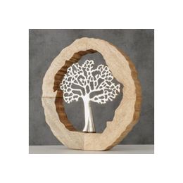 Boltze Dekofigur "Tree" aus Holz/Metall in braun/silber