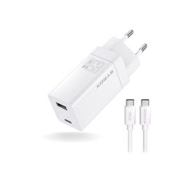 Syrox 65W GaN USB C Ladegerät 3-Port Netzteil für Samsung iPhone Macbook Smartphone-Ladegerät