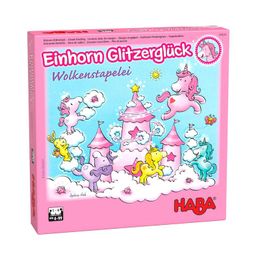 Haba Mitbringspiel EINHORN GLITZERGLÜCK – WOLKENSTAPELEI mit Glitzer