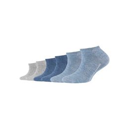 Camano Sneakersocken (Packung, 6-Paar) Hoher Anteil an gekämmter Baumwolle, blau|grau