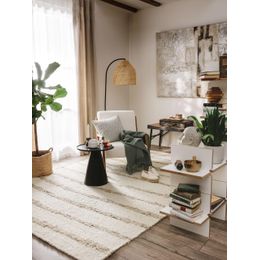 benuta Pure Wollteppich Glen Cream/Beige 80x150 cm - Naturfaserteppich aus Wolle