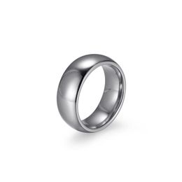 ZEEme Fingerring Edelstahl glanz poliert 8mm breit, grau