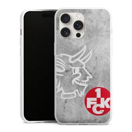 DeinDesign iPhone 15 Pro Max Handy Silikon H&uuml;lle Case wei&szlig; Handyh&uuml;lle 1. Fck Devil 1. Fc Kaiserslautern Silikon Case