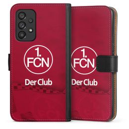 DeinDesign Galaxy A53 5G Handy Klapph&uuml;lle Handyh&uuml;lle aus Kunst Leder schwarz Flip Case Bundesliga 1. Fc N&uuml;rnberg Official Licensed Product Sideflip mit langer 