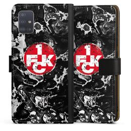 DeinDesign Galaxy A51 Handy Klapph&uuml;lle Handyh&uuml;lle aus Kunst Leder schwarz Flip Case Coat Of Arms 1. Fc Kaiserslautern Muster Sideflip mit Lasche