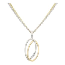 JuwelmaLux Kettenanhänger Anhänger 333/000 (8 Karat) Gelb- und Weißgold mit Zirkonia (1-tlg), Schmuckanhänger, silberfarben
