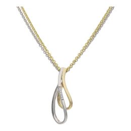 JuwelmaLux Kettenanhänger Anhänger 333/000 (8 Karat) Gold- und Weißgold mit Zirkonia (1-tlg), Schmuckanhänger, silberfarben