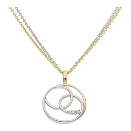 JuwelmaLux Kettenanhänger Anhänger 333/000 (8 Karat) Gold und Weißgold mit synth. Zir (1-tlg), Schmuckanhänger, silberfarben
