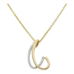 JuwelmaLux Kettenanhänger Anhänger 333/000 (8 Karat) Weißgold und Gelbgold mit synth. (1-tlg), Schmuckanhänger, silberfarben