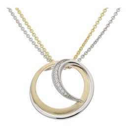 JuwelmaLux Kettenanhänger Anhänger 333/000 (8 Karat) Gold und Weißgold mit synth. Zir (1-tlg), Schmuckanhänger, silberfarben