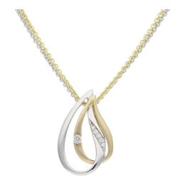 JuwelmaLux Kettenanhänger Anhänger 333/000 (8 Karat) Gelb- und Weißgold mit Zirkonia (1-tlg), Schmuckanhänger, silberfarben
