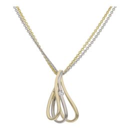 JuwelmaLux Kettenanhänger Anhänger 333/000 (8 Karat) Gold und Weißgold mit synth. Zir (1-tlg), Schmuckanhänger, silberfarben