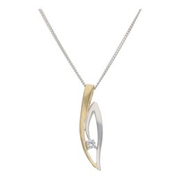 JuwelmaLux Kettenanhänger Anhänger 333/000 (8 Karat) Gold und Weißgold mit Zirkonia J (1-tlg), Schmuckanhänger, silberfarben