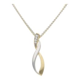 JuwelmaLux Kettenanhänger Anhänger 333/000 (8 Karat) Gelb- und Weißgold mit Zirkonia (1-tlg), Schmuckanhänger, silberfarben