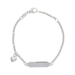 JuwelmaLux Armband ID- Armband 585/000 (14 Karat) Weißgold JL30-03-3161 14 cm (kein Set, 1-tlg., kein Set), silberfarben
