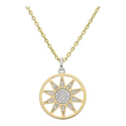 JuwelmaLux Kettenanhänger Anhänger 925/000 Sterling Silber goldplattiert mit synth. Z (1-tlg), Schmuckanhänger, silberfarben