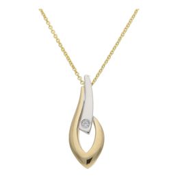 JuwelmaLux Kettenanhänger Anhänger 333/000 (8 Karat) Gelb- und Weißgold mit Zirkonia (1-tlg), Schmuckanhänger, silberfarben
