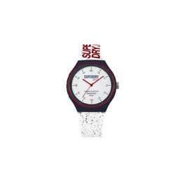Superdry Quarzuhr, Unisex Analog Quarz Uhr mit Silikon Armband SYG227W