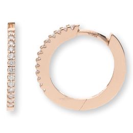 JuwelmaLux Paar Creolen Creolen 585/000 (14 Karat) Roségold mit Brillanten JL10-06- (kein Set, 2-tlg., inkl. edelm Schmucketui)