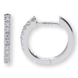 JuwelmaLux Paar Creolen Creolen 333/000 (8 Karat) Weißgold mit synth Zirkonia JL10- (kein Set, 2-tlg., inkl. edelm Schmucketui), silberfarben