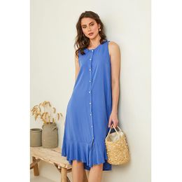Pure Cotton Kleid in Blau - L/XL