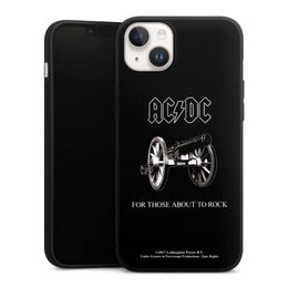 DeinDesign iPhone 14 Handy Premium Silikon H&uuml;lle Handyh&uuml;lle schwarz Case Music Acdc Merchandise Silikon Premium Case