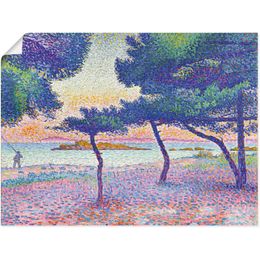 Artland Kunstdruck Der Strand von Saint-Clair. 1896, Wiesen & Baumbilder (1 St), als Alubild, Leinwandbild, Wandaufkleber oder Poster in versch. Größen, blau