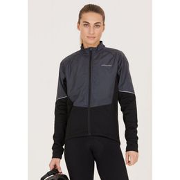 Endurance Softshelljacke JIGSAW W Bike Jacket mit wind- und wasserdichten Shell-Einsätzen, grau|schwarz