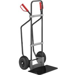 eurokraft pro Sackkarre mit Kufen, schwarz, Schaufel-BxT 450 x 350 mm, schwarz, Luftbereifung, ab 5 Stk
