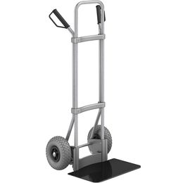 eurokraft pro Sackkarre, verzinkt, Schaufel-BxT 450 x 350 mm, schwarz, PU-Bereifung, ab 5 Stk