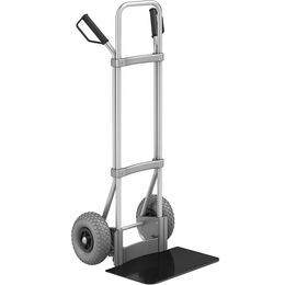 eurokraft pro Aluminium-Sackkarre, Schaufel-BxT 450 x 350 mm, schwarz, PU-Bereifung, ab 5 Stk