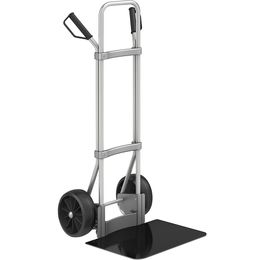 eurokraft pro Aluminium-Sackkarre, Schaufel-BxT 450 x 500 mm, schwarz, Vollgummibereifung, ab 5 Stk