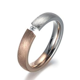 Firetti Fingerring Schmuck Geschenk, 4,0 mm, Matt-Glanzoptik, bicolor, mit Zirkonia, goldfarben|weiß