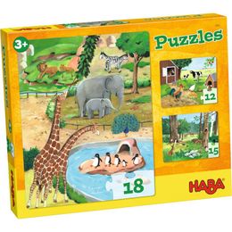 Haba Puzzle Tiere 12- bis 18-teilig in bunt