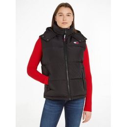 Tommy Jeans Steppweste TJW ALASKA PUFFER VEST mit Aufhänger am Kragen, schwarz