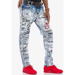 Cipo & Baxx Cipo & Baxx Slim-fit-Jeans im coolen Destroyed-Look n Straight Fit, blau