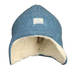 Pickapooh - Woll-Mütze JONAS FLEECE mit Plüschfutter in jeansblau/natur, Gr.58