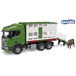 Bruder 03548 Scania Super 560R Tiertransport-LKW mit 1 Rind Spielzeugauto Mehrfarbig