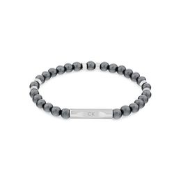 Calvin Klein Armband Schmuck Edelstahl Armschmuck Steinarmband Zugarmband BEADS, mit Hämatit oder Tigerauge, grau