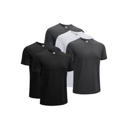 MEETYOO Trainingsshirt 5er-Pack Herren Funktionsshirt Trainingsshirt Sport T-Shirt (Fitness T-Shirt