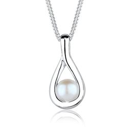 Elli Perlenkette Infinity Süßwasserzuchtperle 925 Silber, weiß