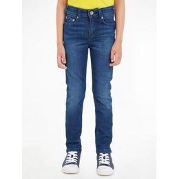 Tommy Hilfiger Slim-fit-Jeans SCANTON Y DARK WASH mit Logostickerei, blau