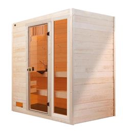 Weka Massivholz-Sauna VALIDA Gr. 2 Sparset 7,5 kW OS inkl. digitaler Steuerung, Glastür und Fenster