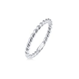 NENALINA Fingerring Gedreht Kordel Spirale Basic Schlicht 925 Silber, silberfarben