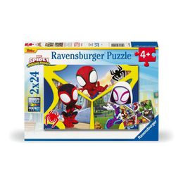 Ravensburger Kinderpuzzle 05729 - Spidey und seine Super-Freunde - 2x24 Teile Spidey Puzzle für Kinder ab 4 Jahren
