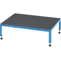 eurokraft pro Arbeitsplattform, Höhenverstellbereich 255 - 320 mm, mit Siebdruckplatte, Plattform LxB 910 x 610 mm, lichtblau